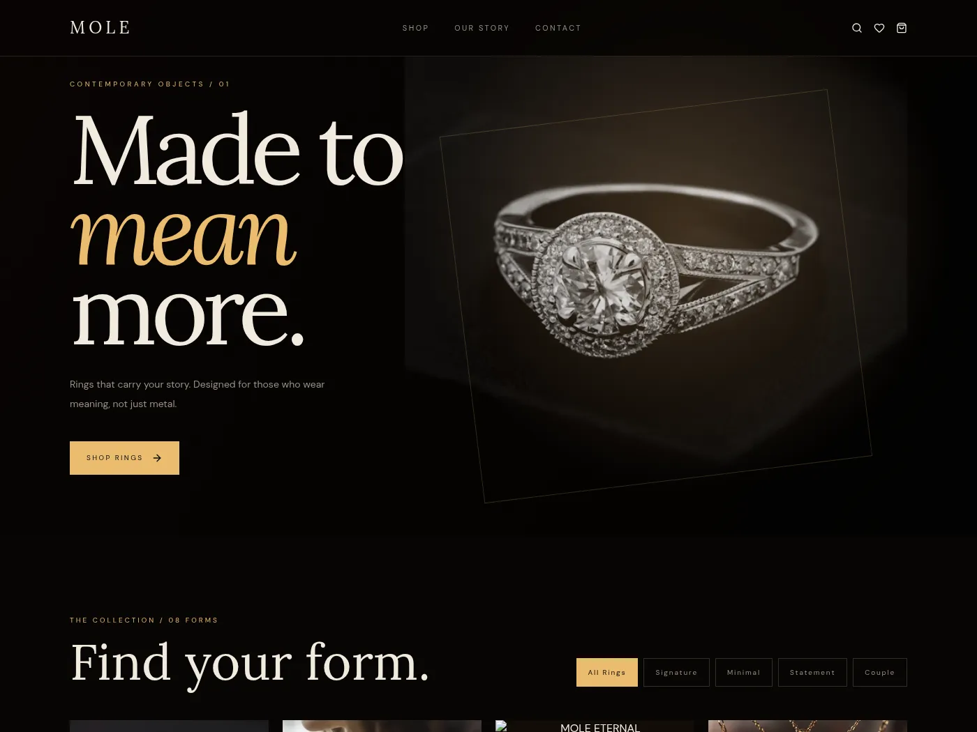 MOLE Ring Brand Website