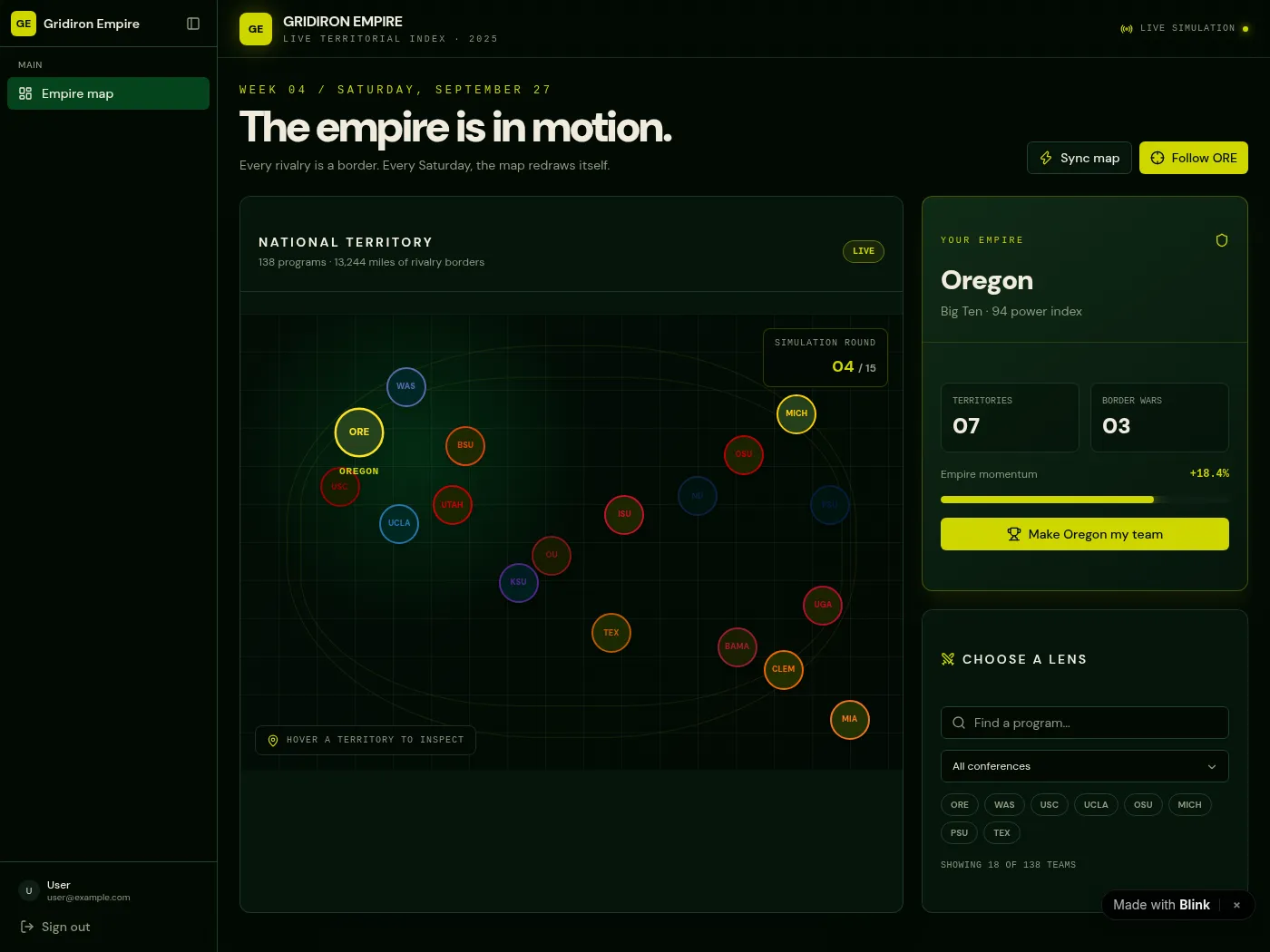 Gridiron Empire Map