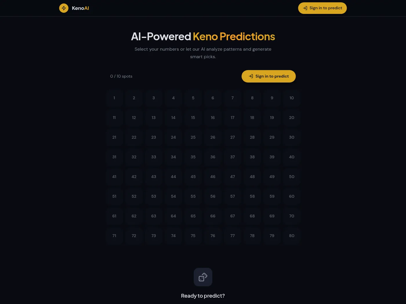 KenoAI Predictor