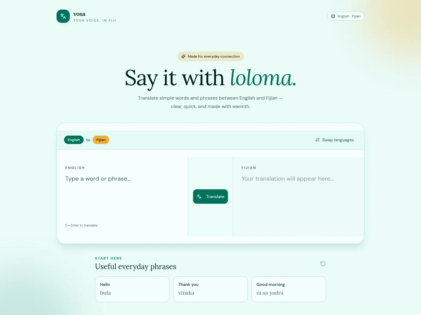 Fijian Translator App