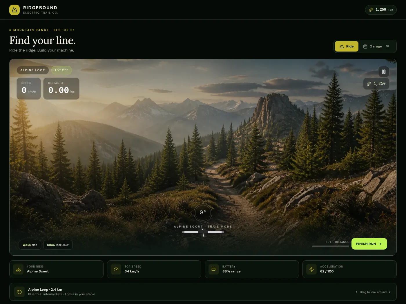 Ebike Mountain FPS Game