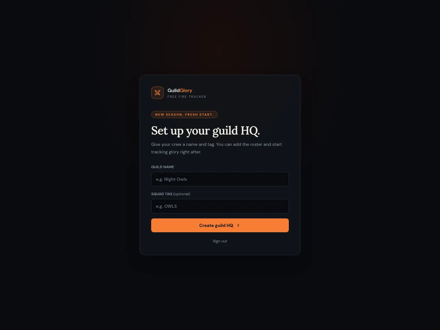 GuildGlory Tracker