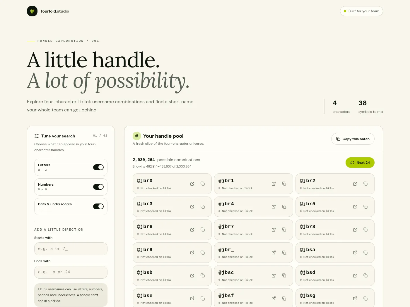 TikTok Handle Finder