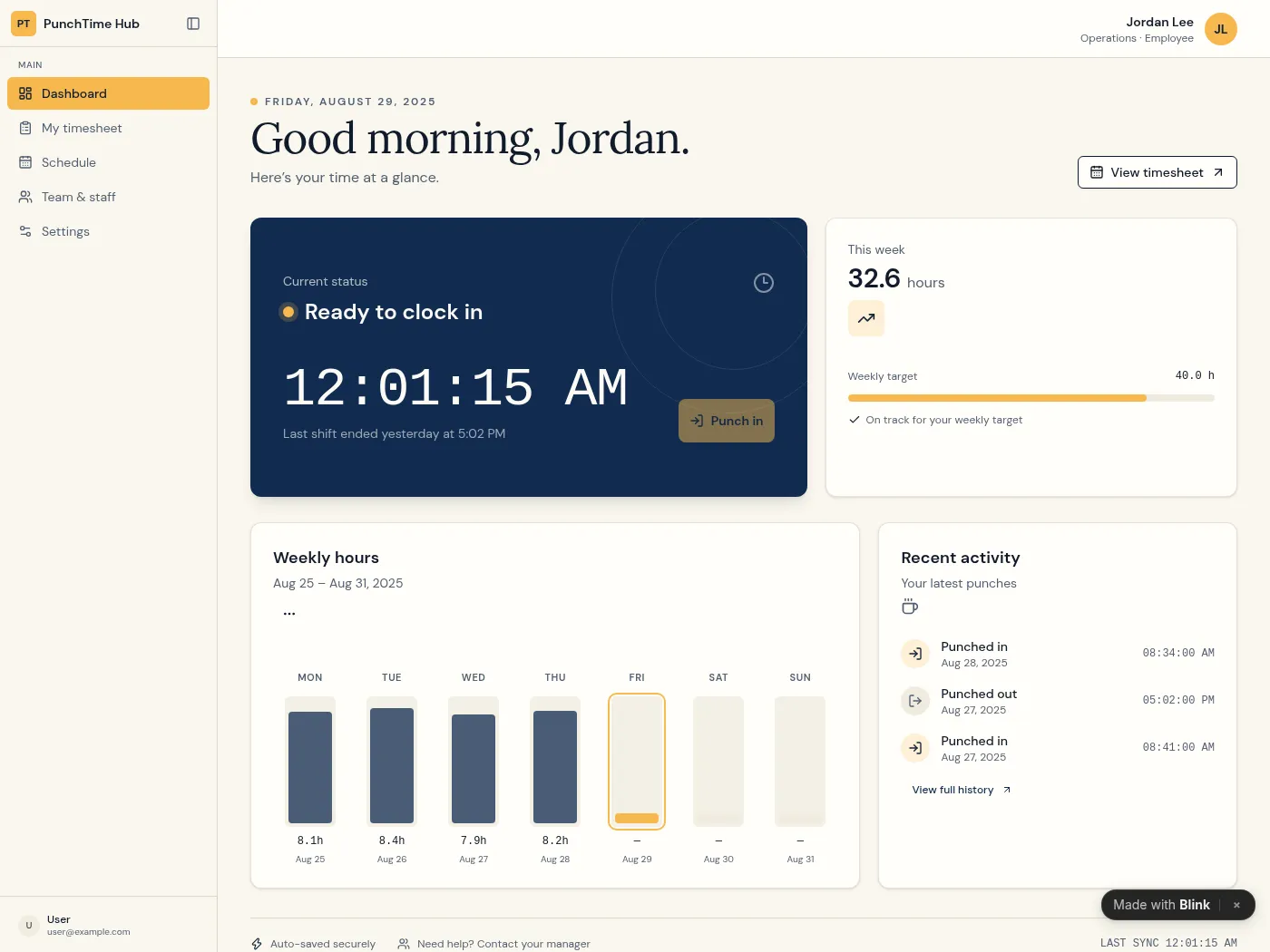 PunchTime Hub
