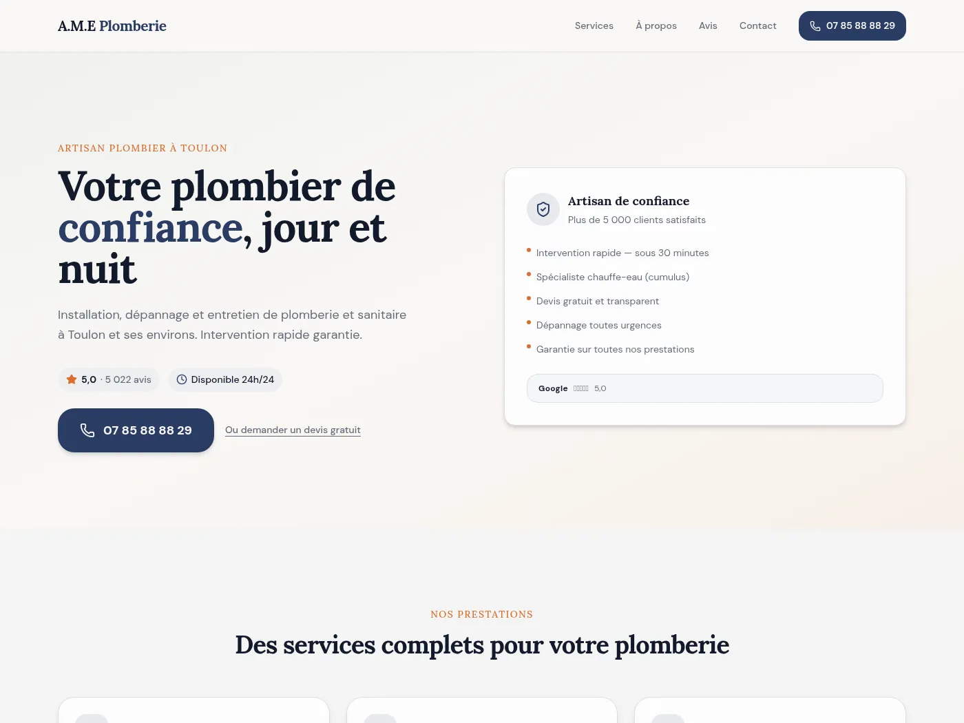 A.M.E Plomberie Site