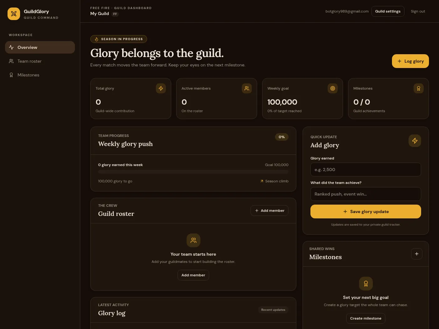 GuildGlory Tracker Bot