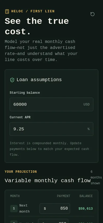 HELOC Cost Calculator