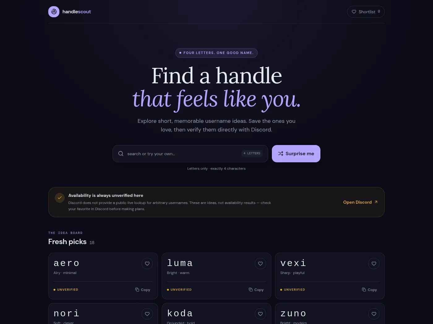 Discord Handle Scout