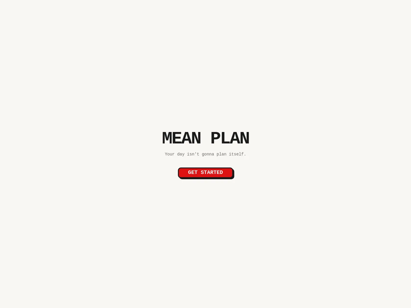 Mean Plan App