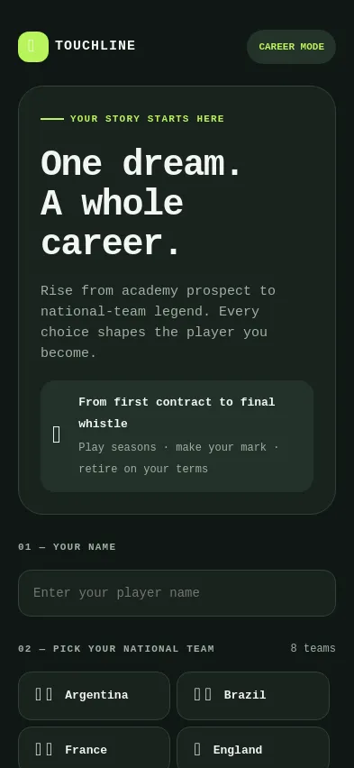 Career Footballer Game