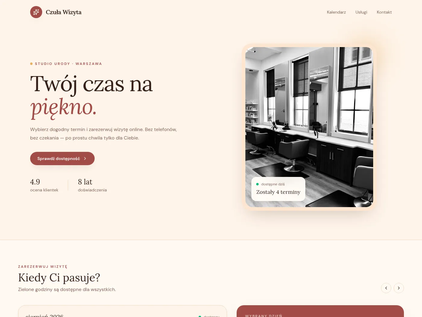 Beauty Visit Calendar