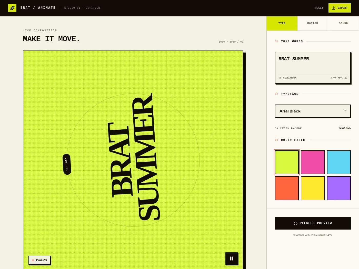 BRAT Animate Studio