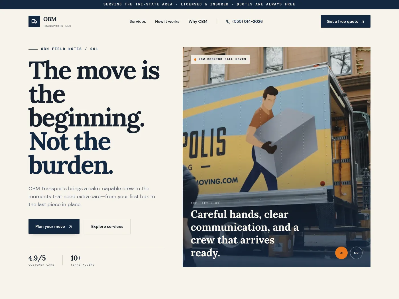 OBM Transports Website