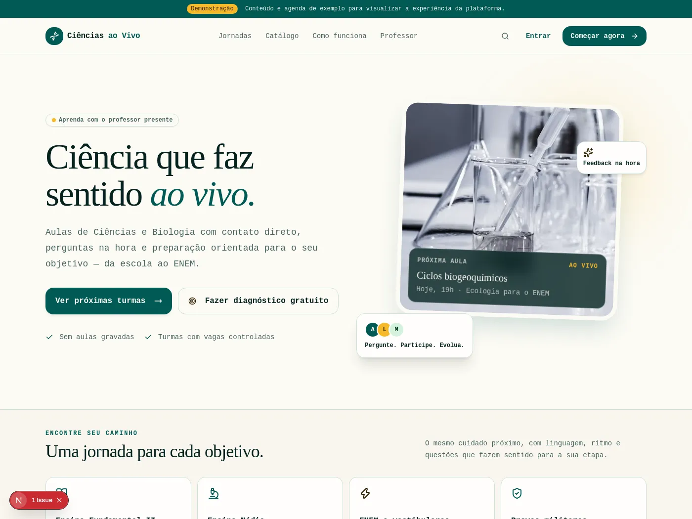 Plataforma Ciências Ao Vivo