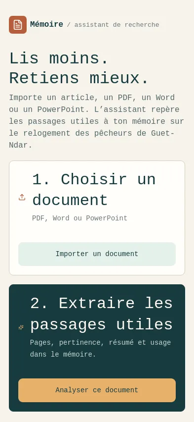 Memoire Research Assistant