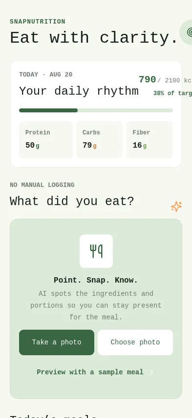 SnapNutrition AI Tracker