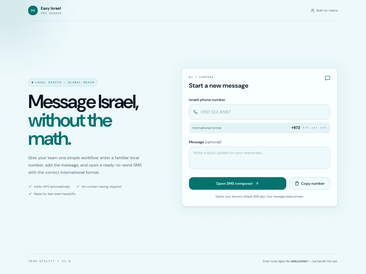 Easy Israel SMS Sender