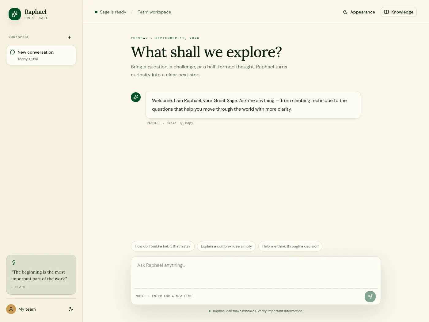 Raphael Sage Chatbot