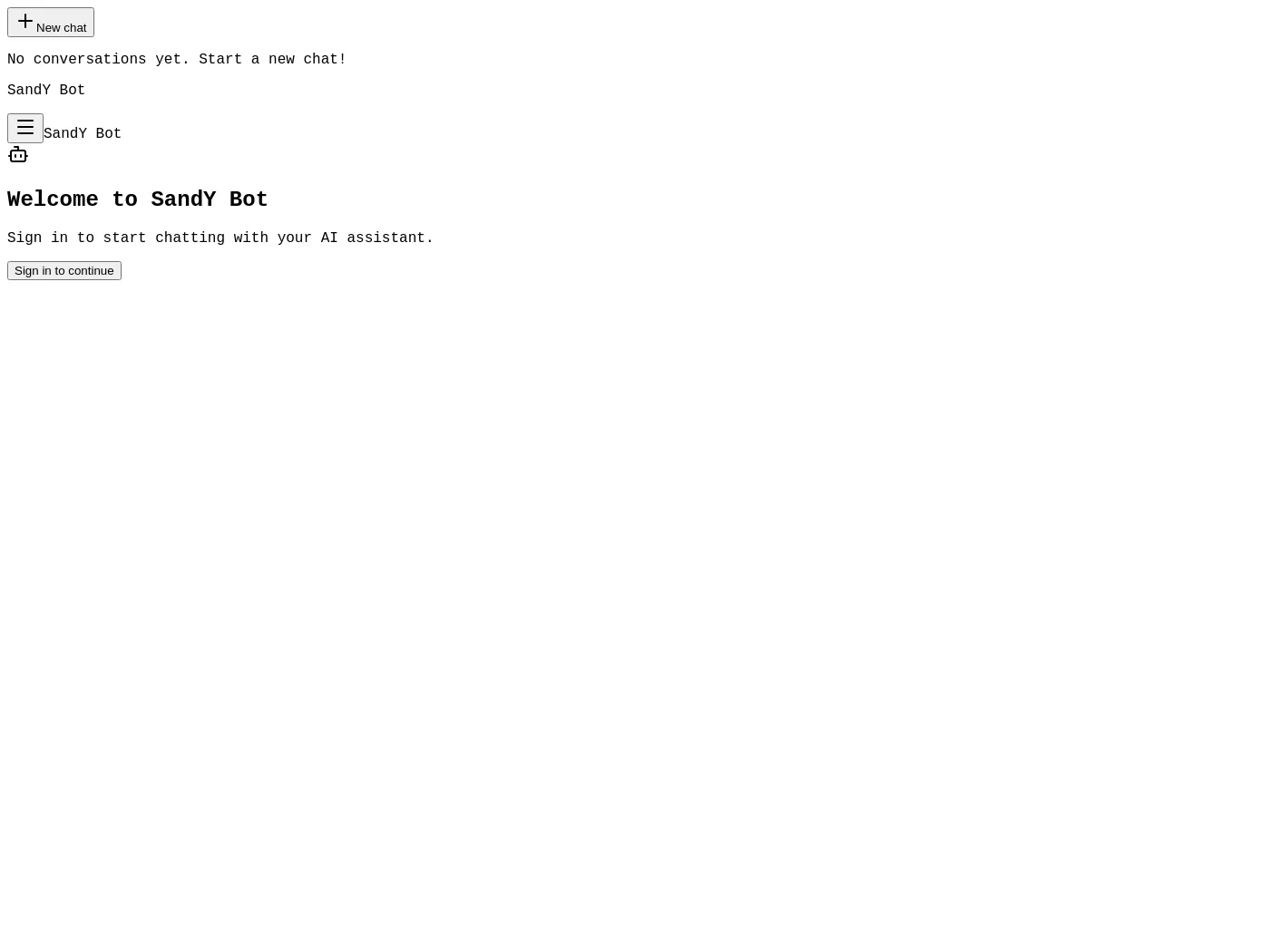 SandY Bot Chat UI