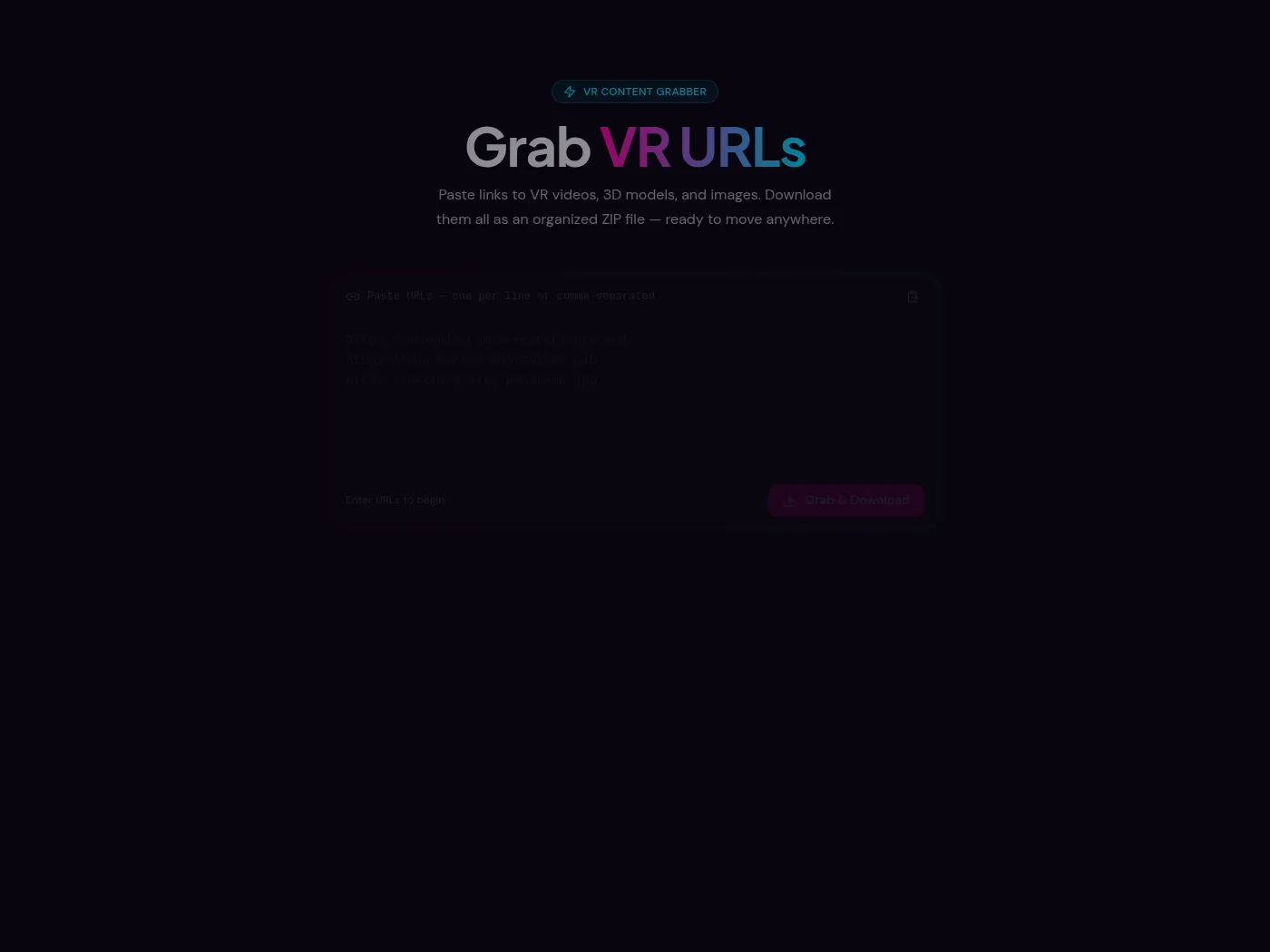 VR URL Grabber