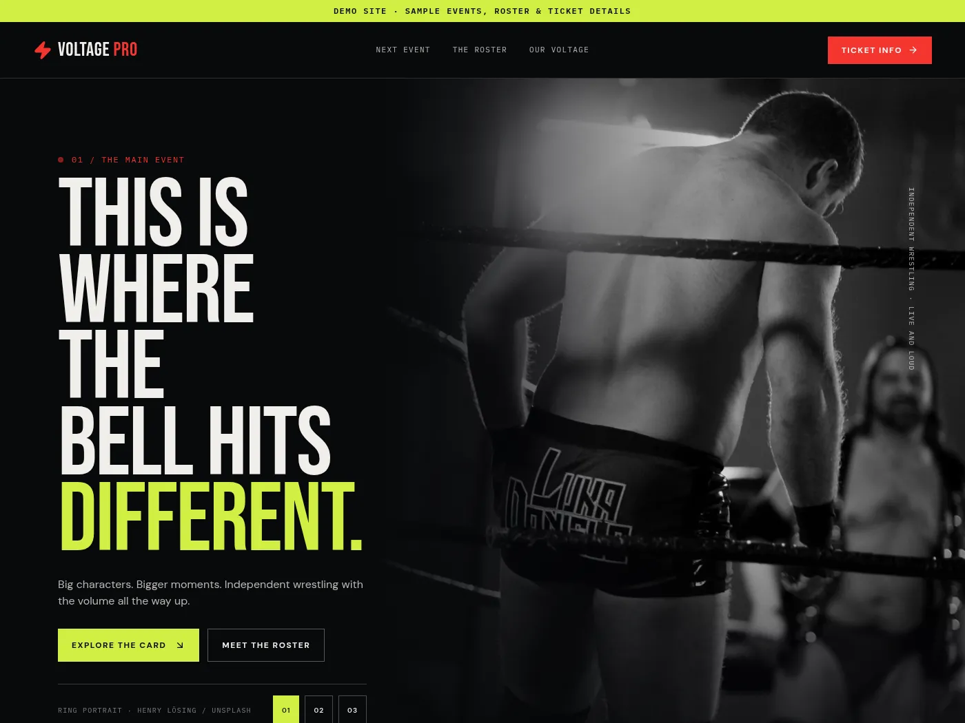 Voltage Pro Wrestling Site