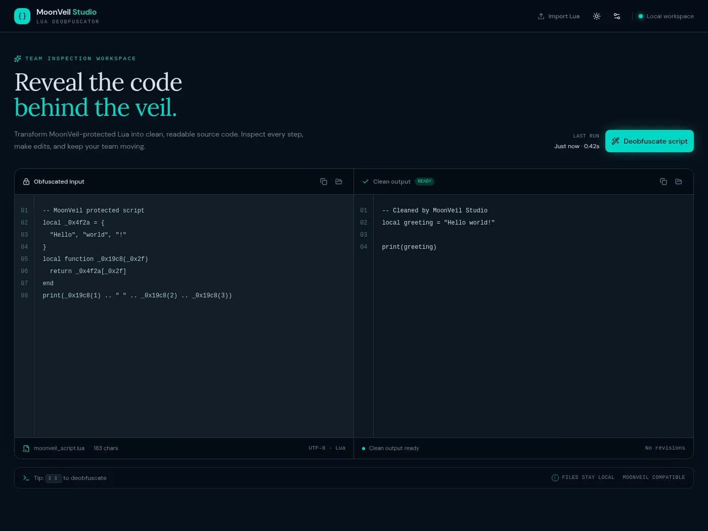 MoonVeil Lua Deobfuscator