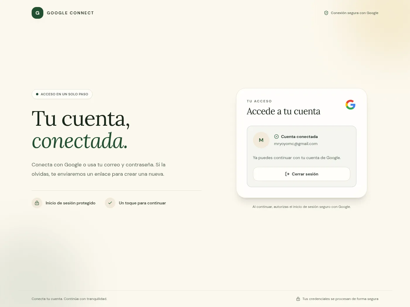 Google Connect Button