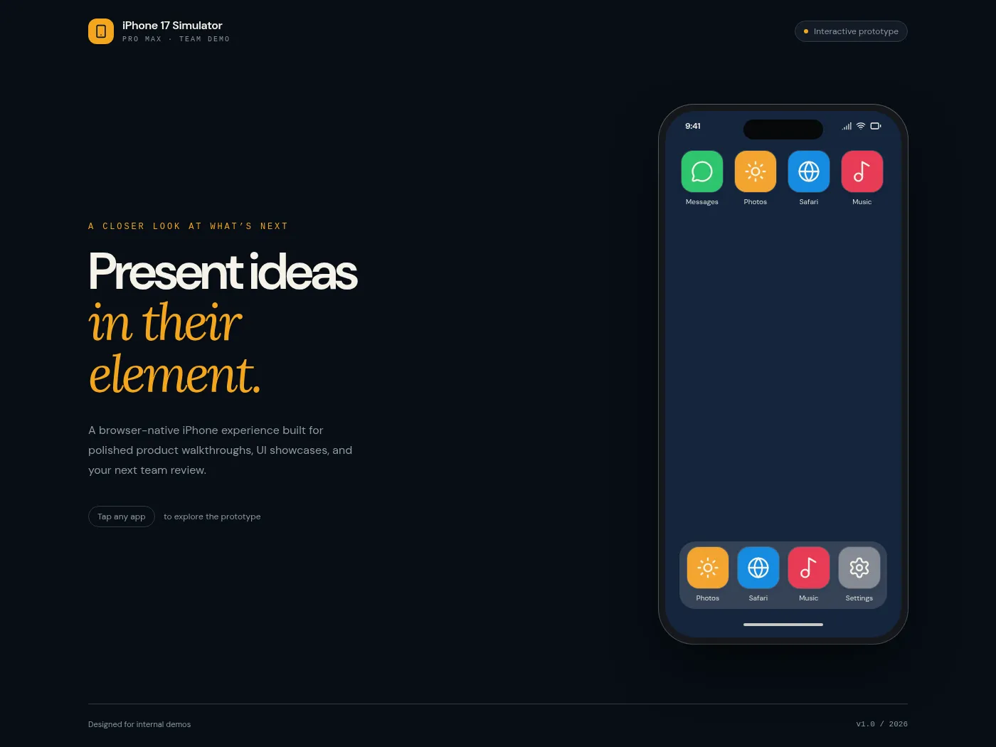 iPhone 17 Web Simulator