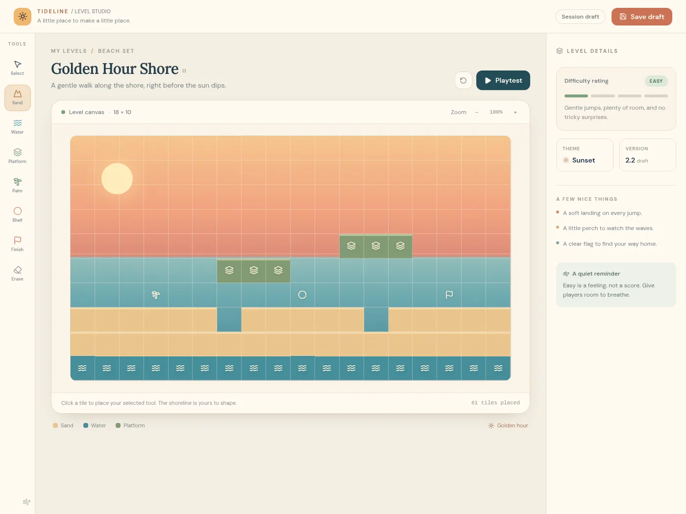 Sunset Beach Level Maker
