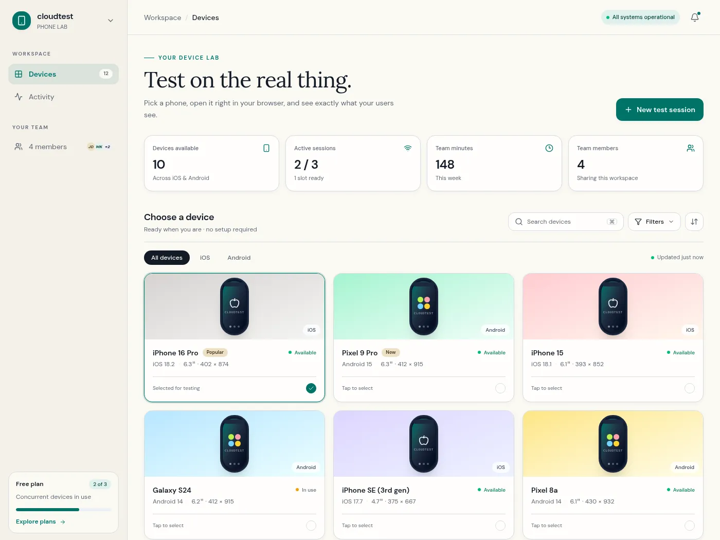 CloudTest Phones