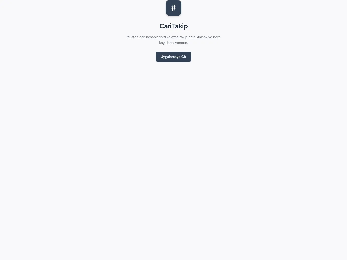 Cari Takip Web App