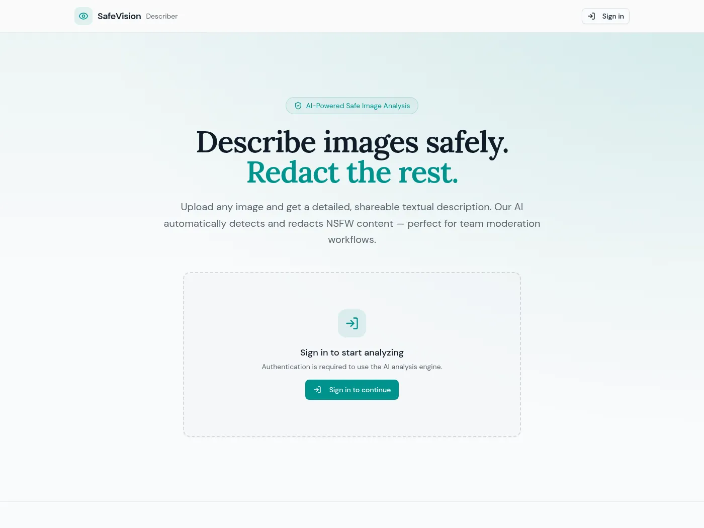 SafeVision Describer