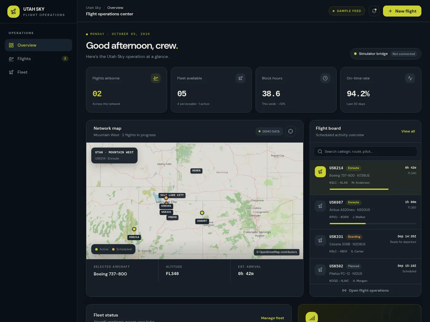 Utah Sky Flight Manager