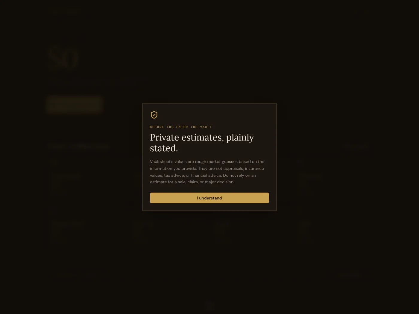 Vaultsheet Asset Tracker