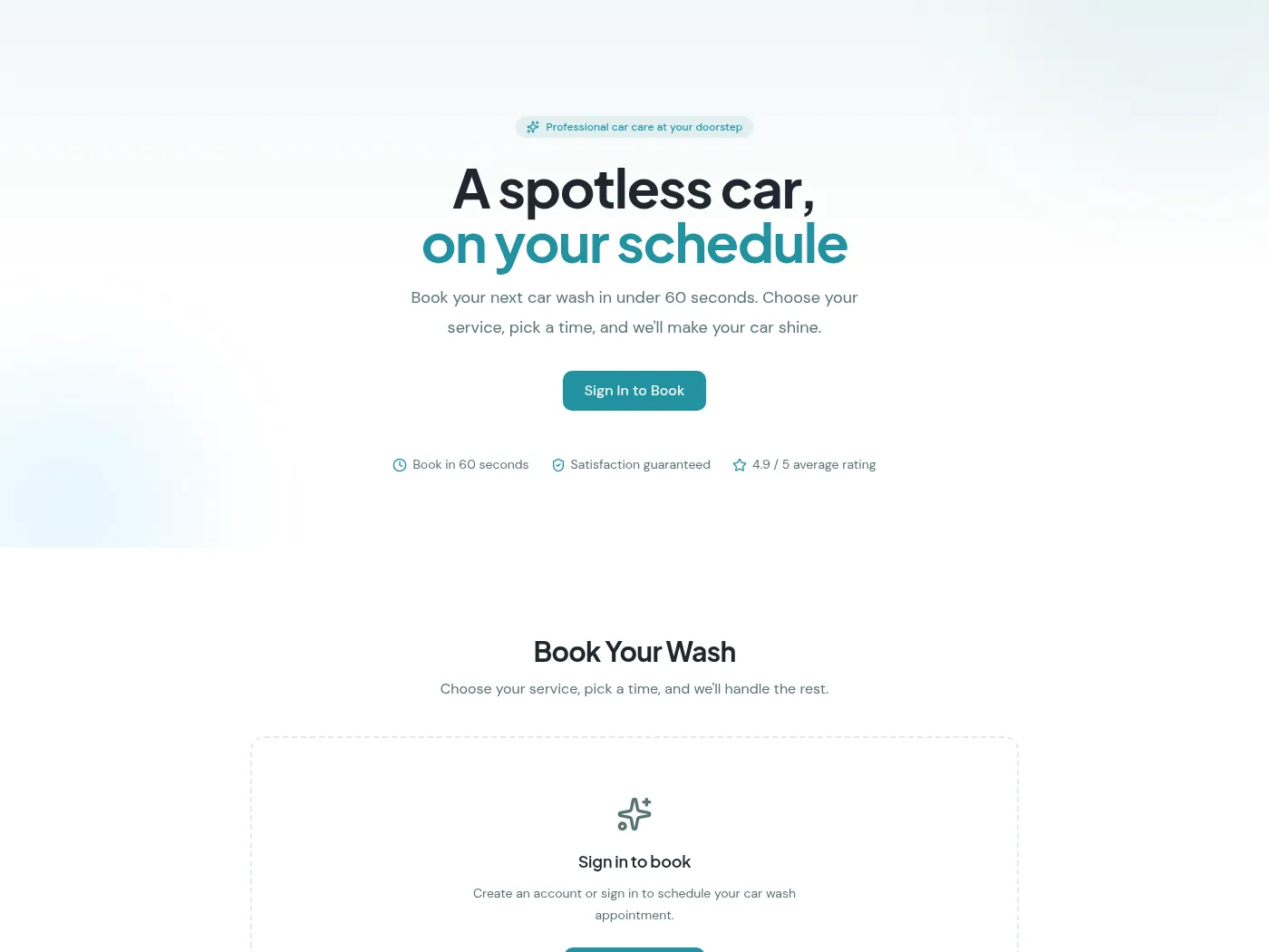 QuickWash Web App