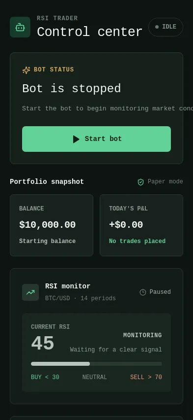 Mobile Trading Bot
