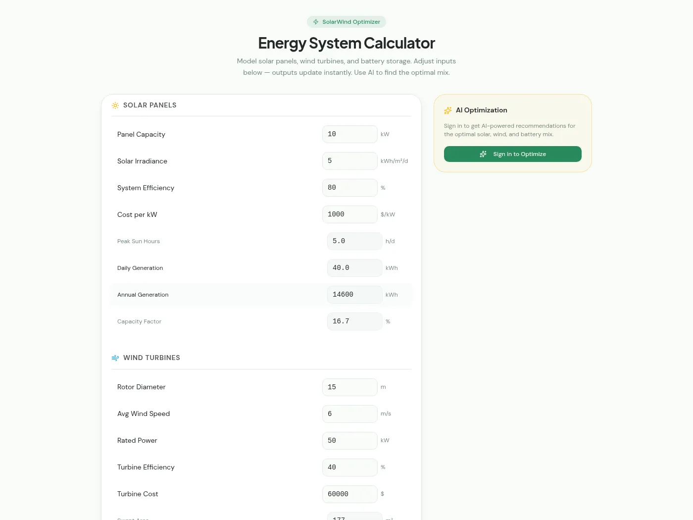 SolarWind Optimizer