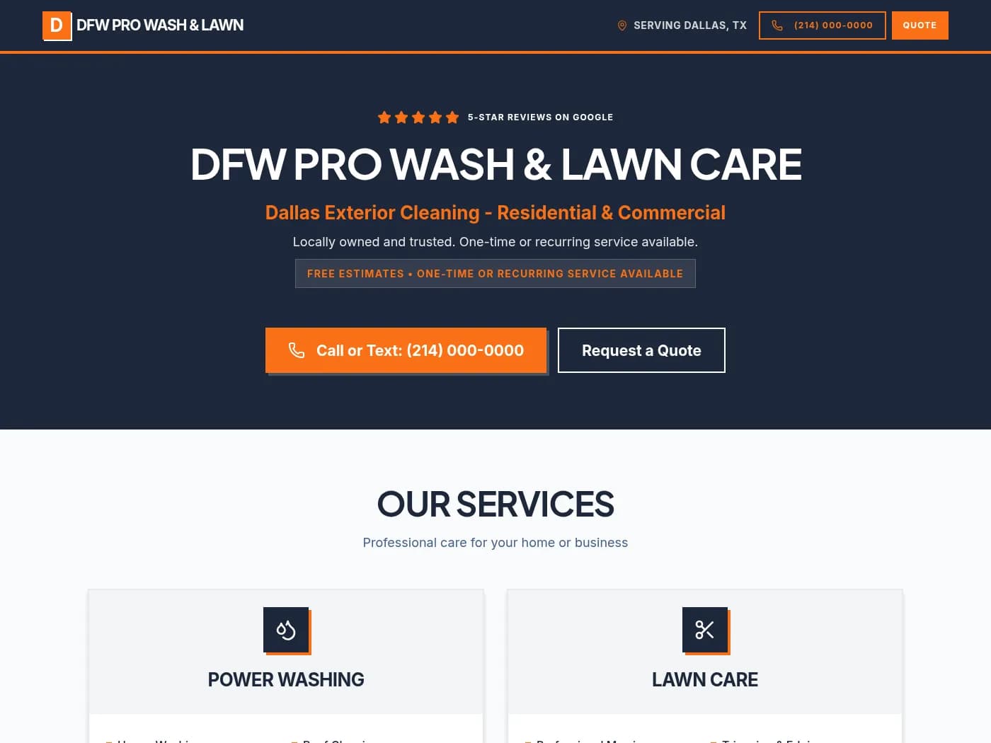 DFW Pro Wash Site