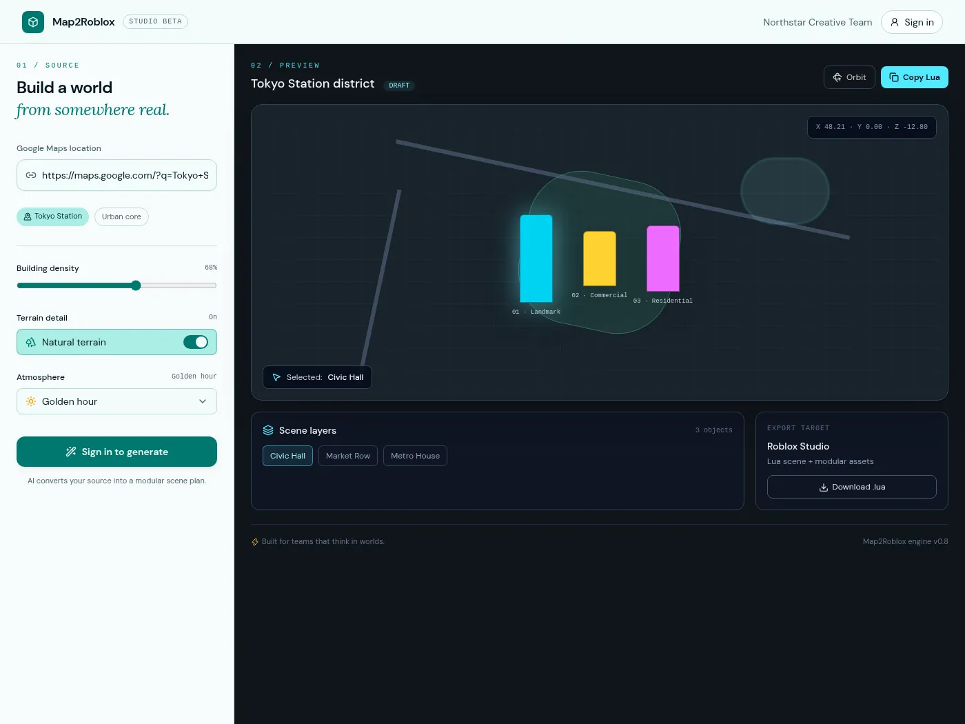 Map2Roblox AI Studio