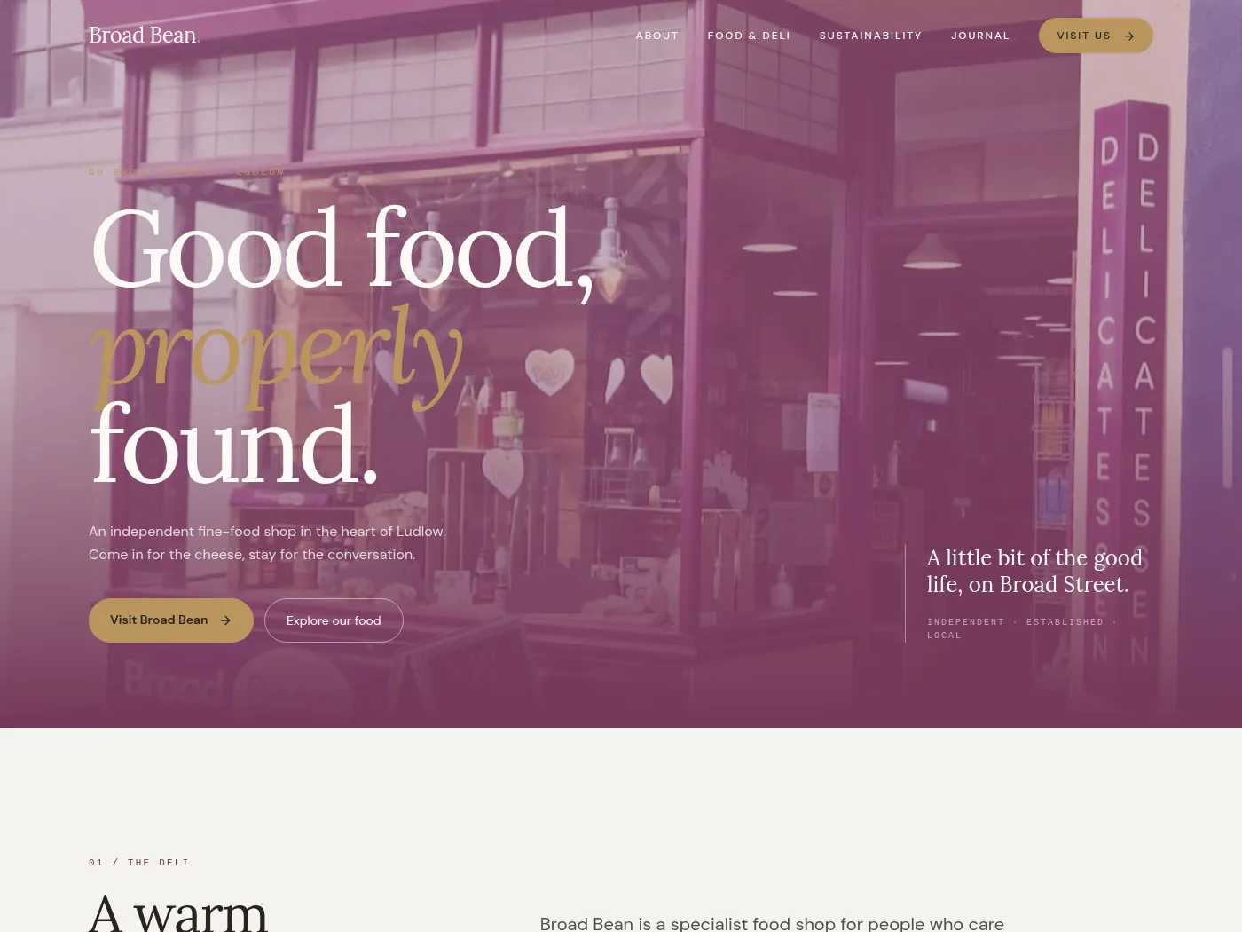 Broad Bean Deli Website