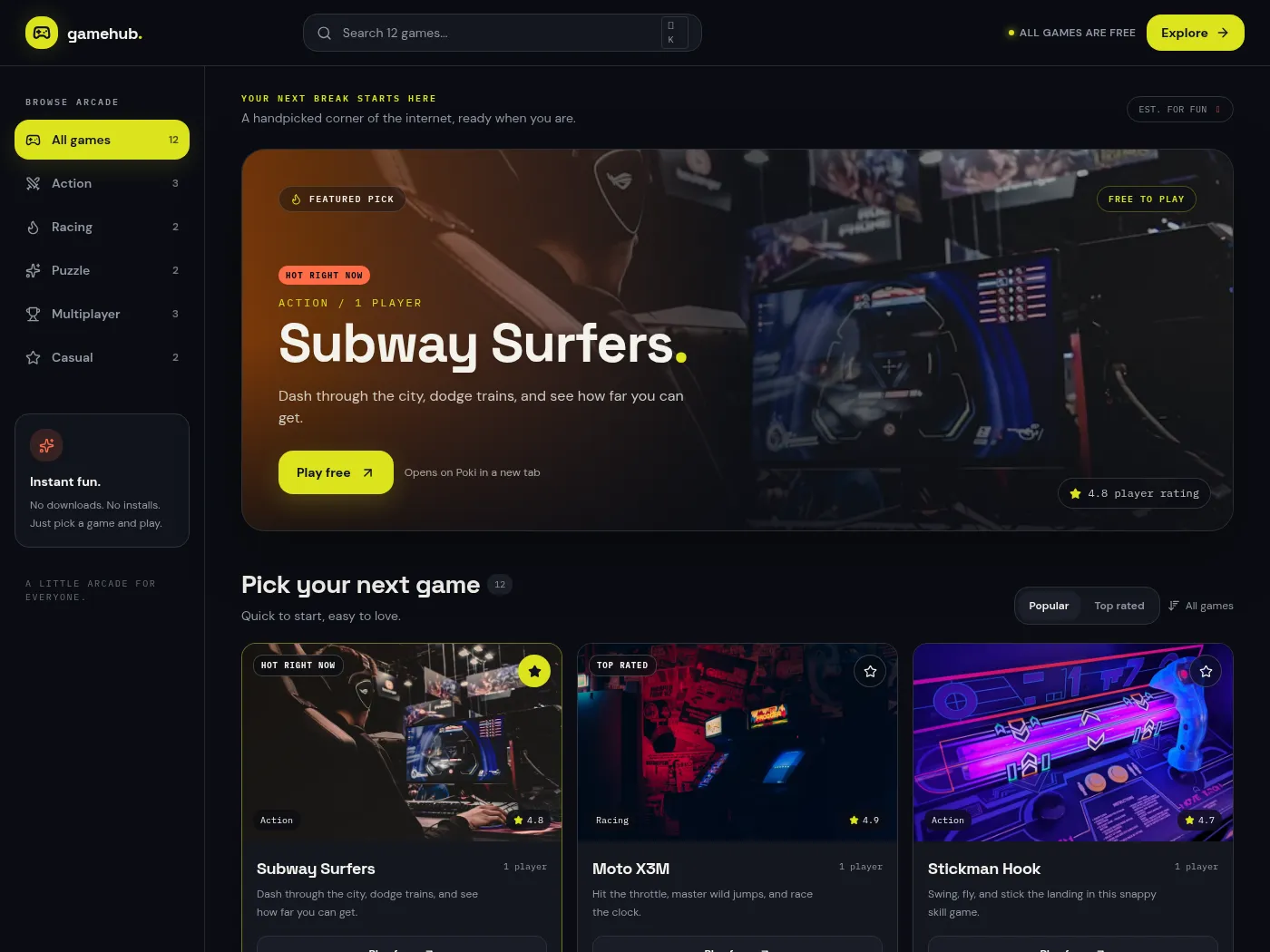 GameHub Arcade