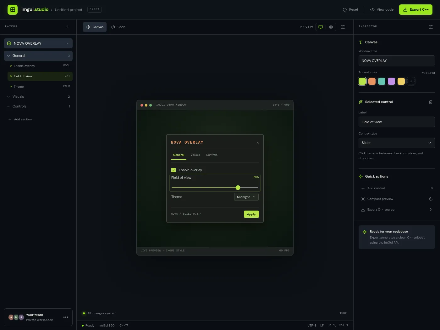 ImGui UI Designer