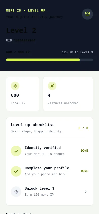 Meri ID LevelUp
