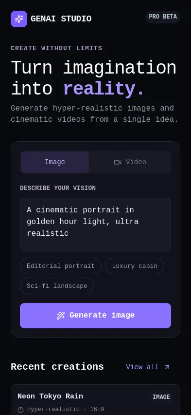 GenAI Studio Mobile