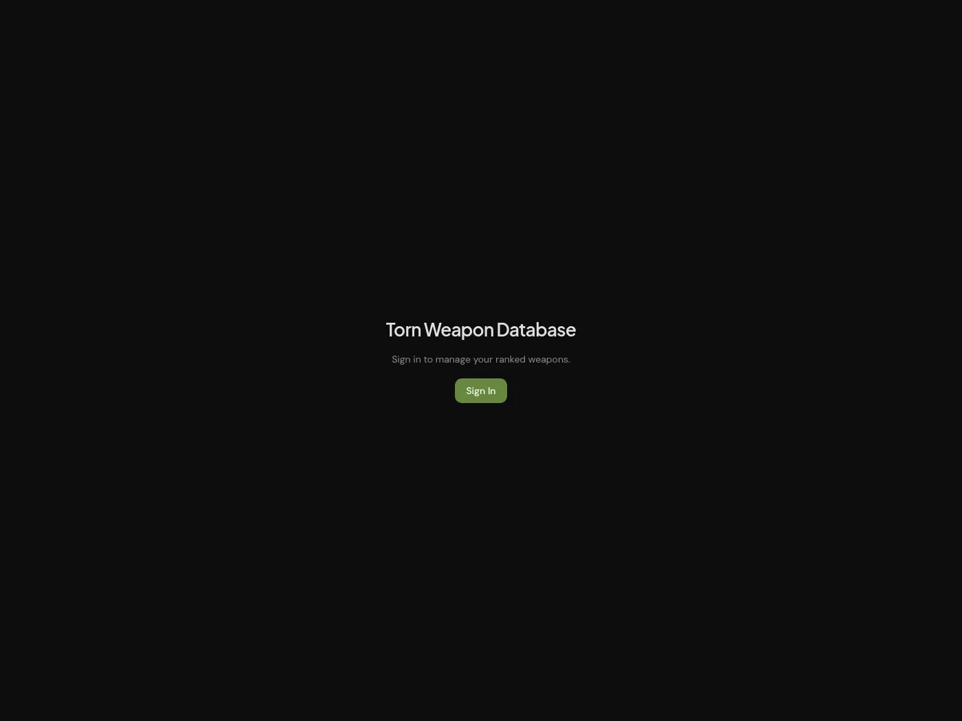 Torn Weapon Database Manager