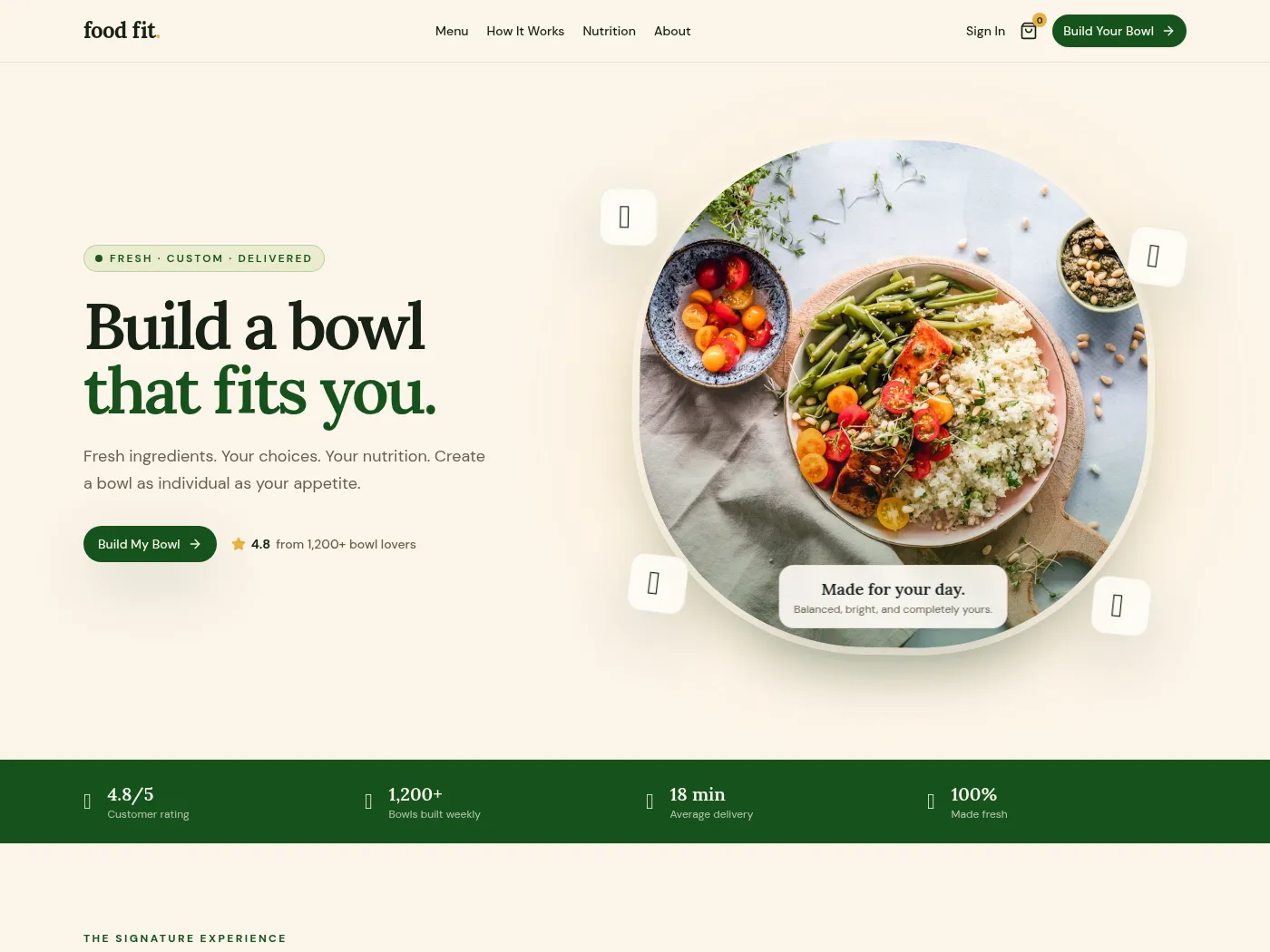 Food Fit Bowl Builder