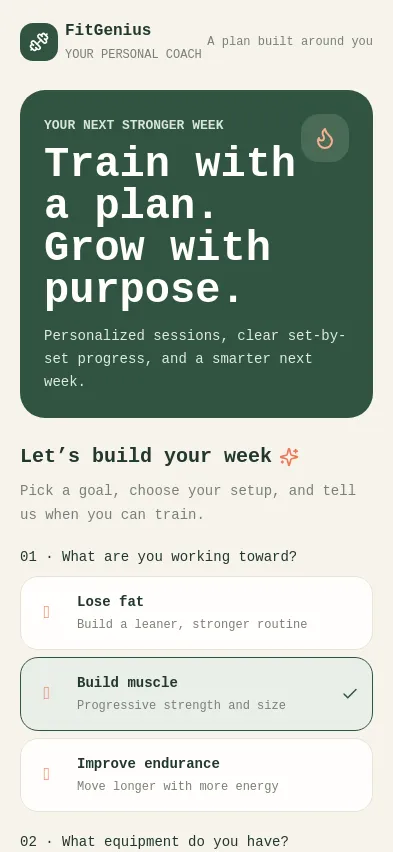 FitGenius AI Coach