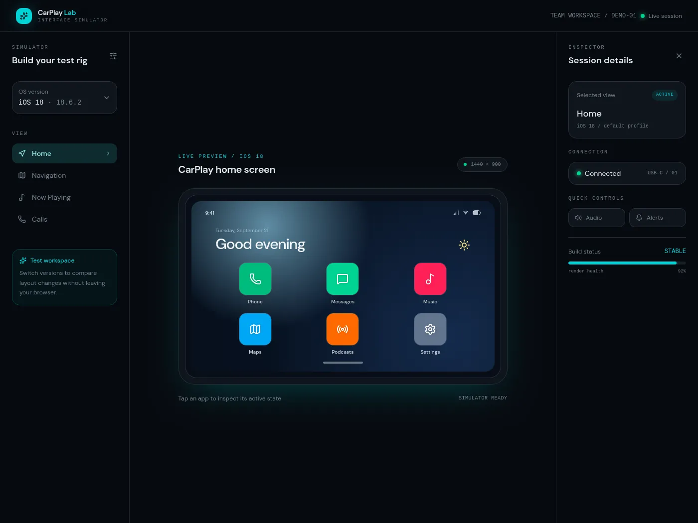 CarPlay Web Simulator
