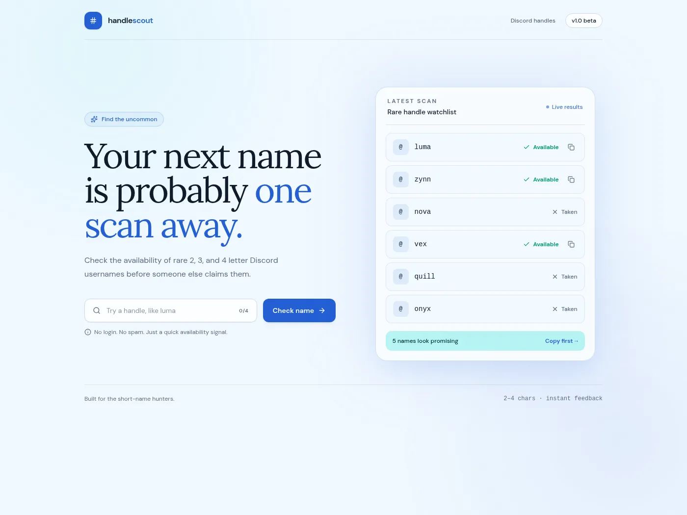 Discord Name Checker