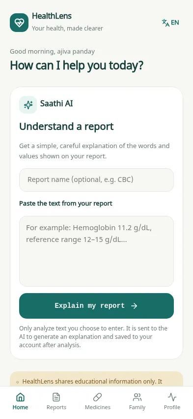 HealthLens AI Health App